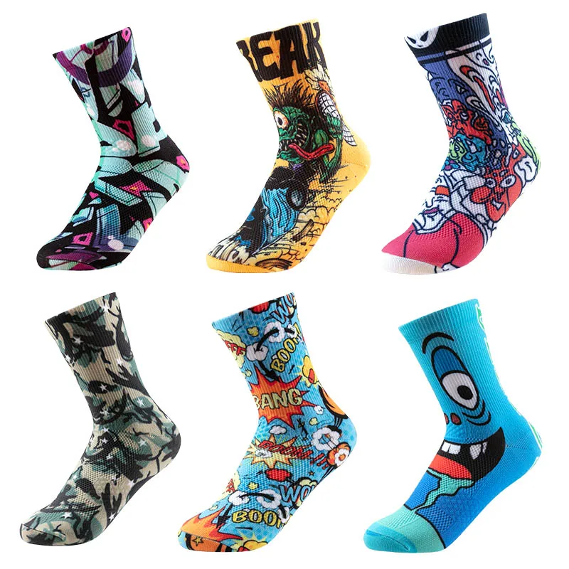 Colorful 3D Digital Print Sports Socks - Wholesale Available