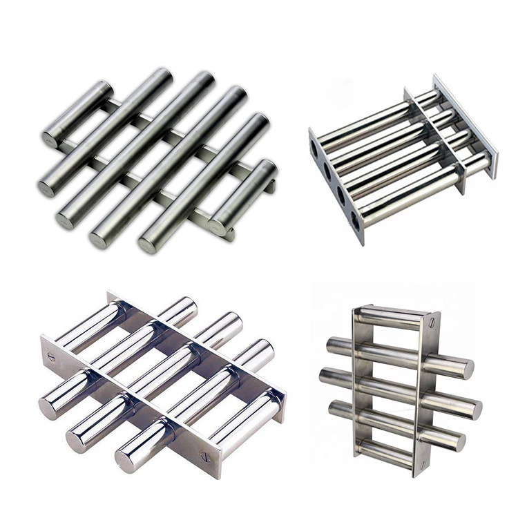 Custom Food Industry Stainless Steel Round Grid Magnetic Bonded Bar ...