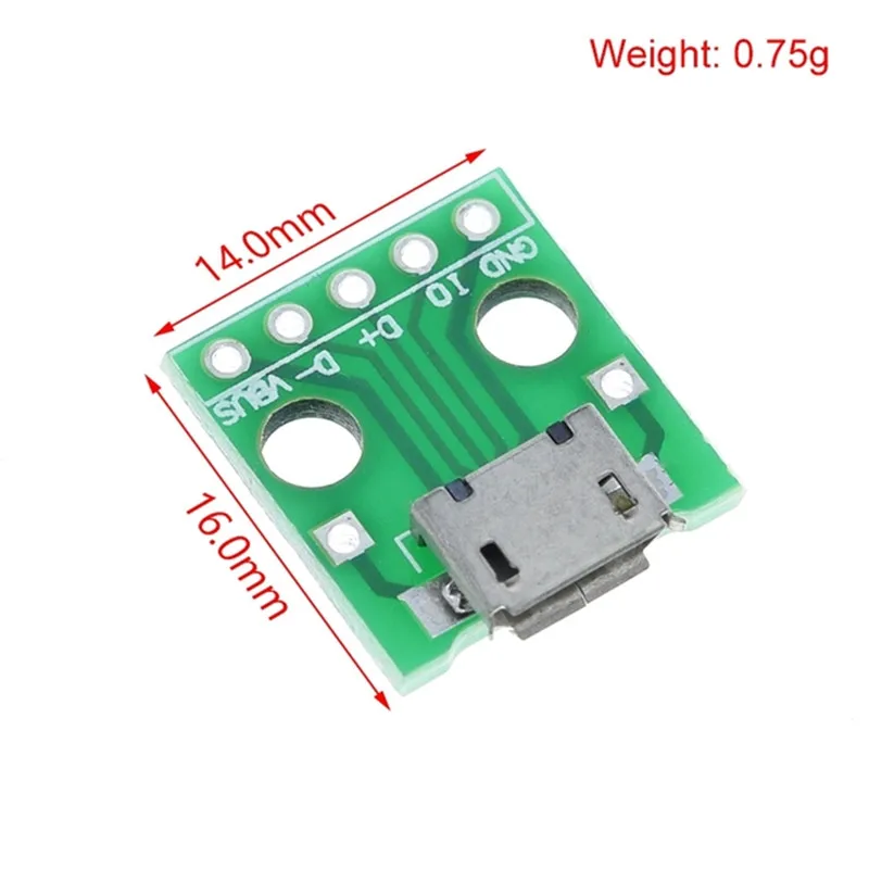 5Pin Female Connector Micro USB to DIP Adapter Electronic Modules and ...