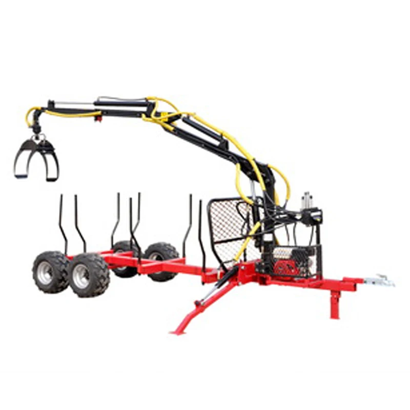 Forestry Timber Machinery Atv Timber Trailer With Crane For Sale 3 Tons ...
