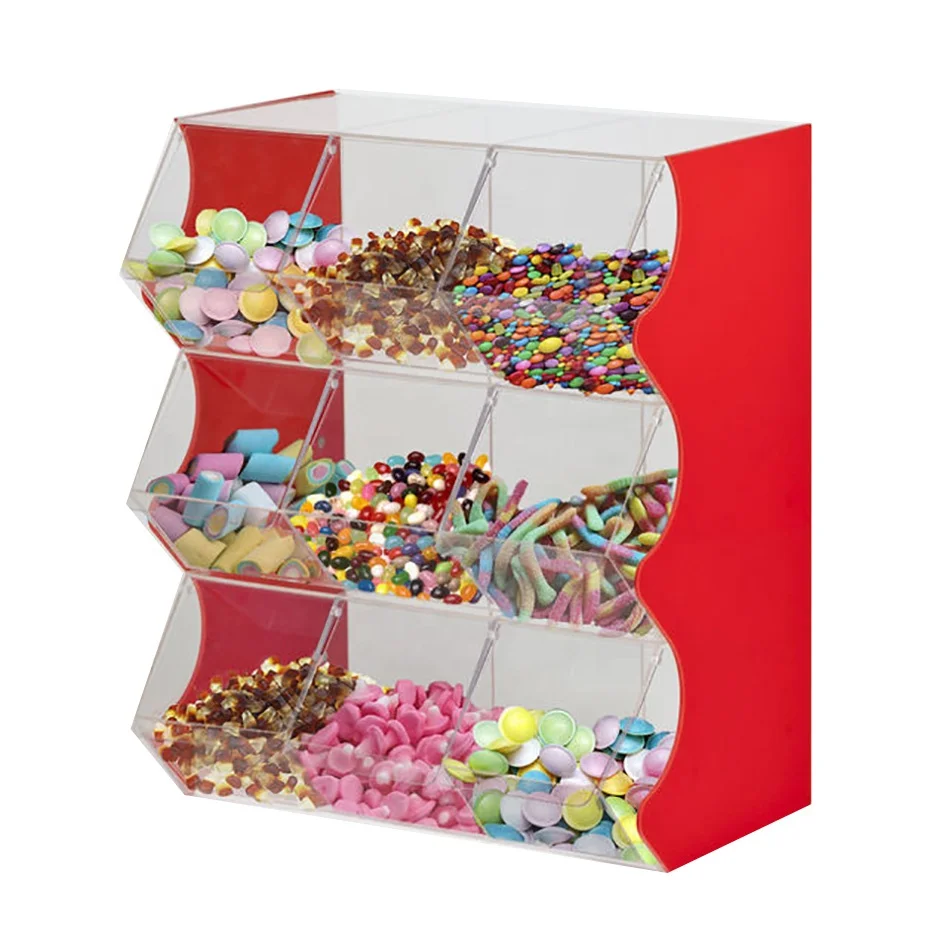 Wholesale Acrylic Candy Display Bins with Dividers
