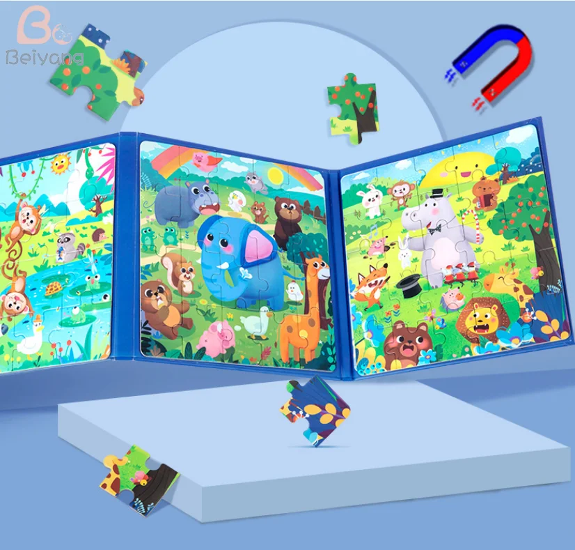 Customized Wood Carton 3 in 1 3D Puzzles Board Games Paper Montessori ...