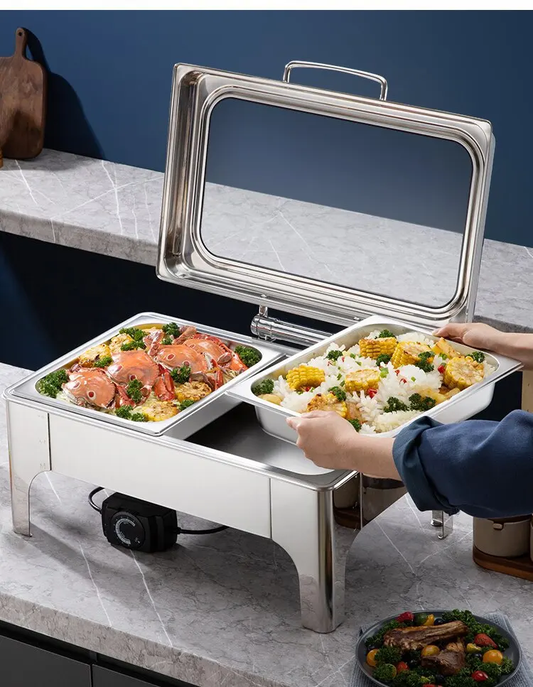 Stainless Steel Buffet Chafing Dishes with Visible Heaters