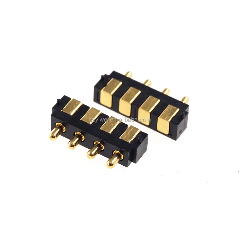 SMD Spring-Loaded 2.5 Mm Grid 1x4 Position Pogo Pin Connector