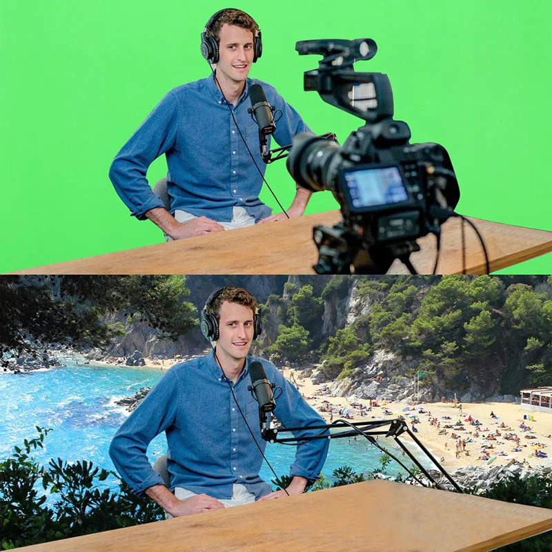 2*1.8M Retractable Green Screen - Perfect for Live Streaming