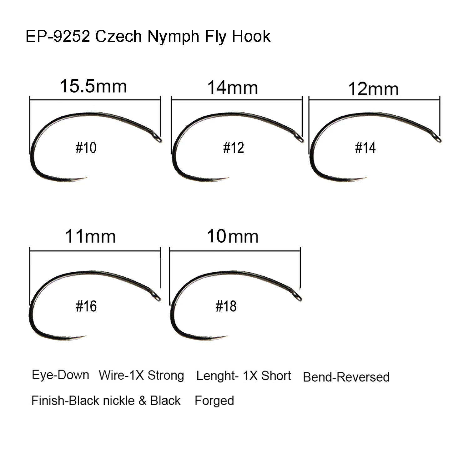 Eupheng Dry Wet Nymph Streamer Caddies Czech Nymph Fly Fishing Hook Competition Barbless Wide ...