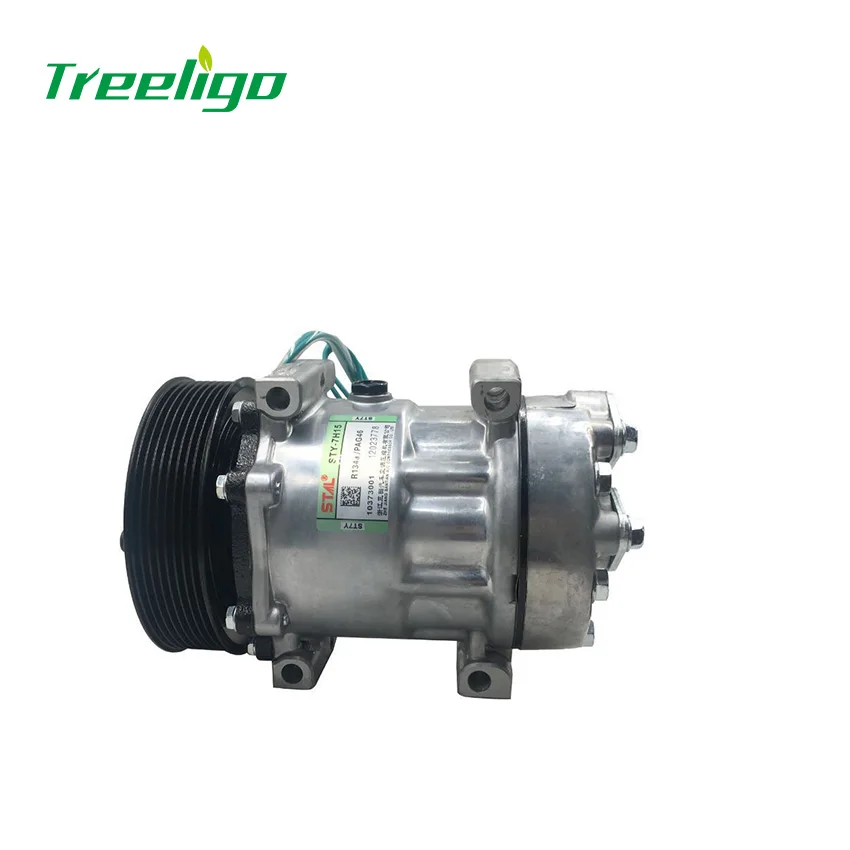 7h15 24v R134a Excavator Auto Ac Compressor Oem 20538307 21184142 ...