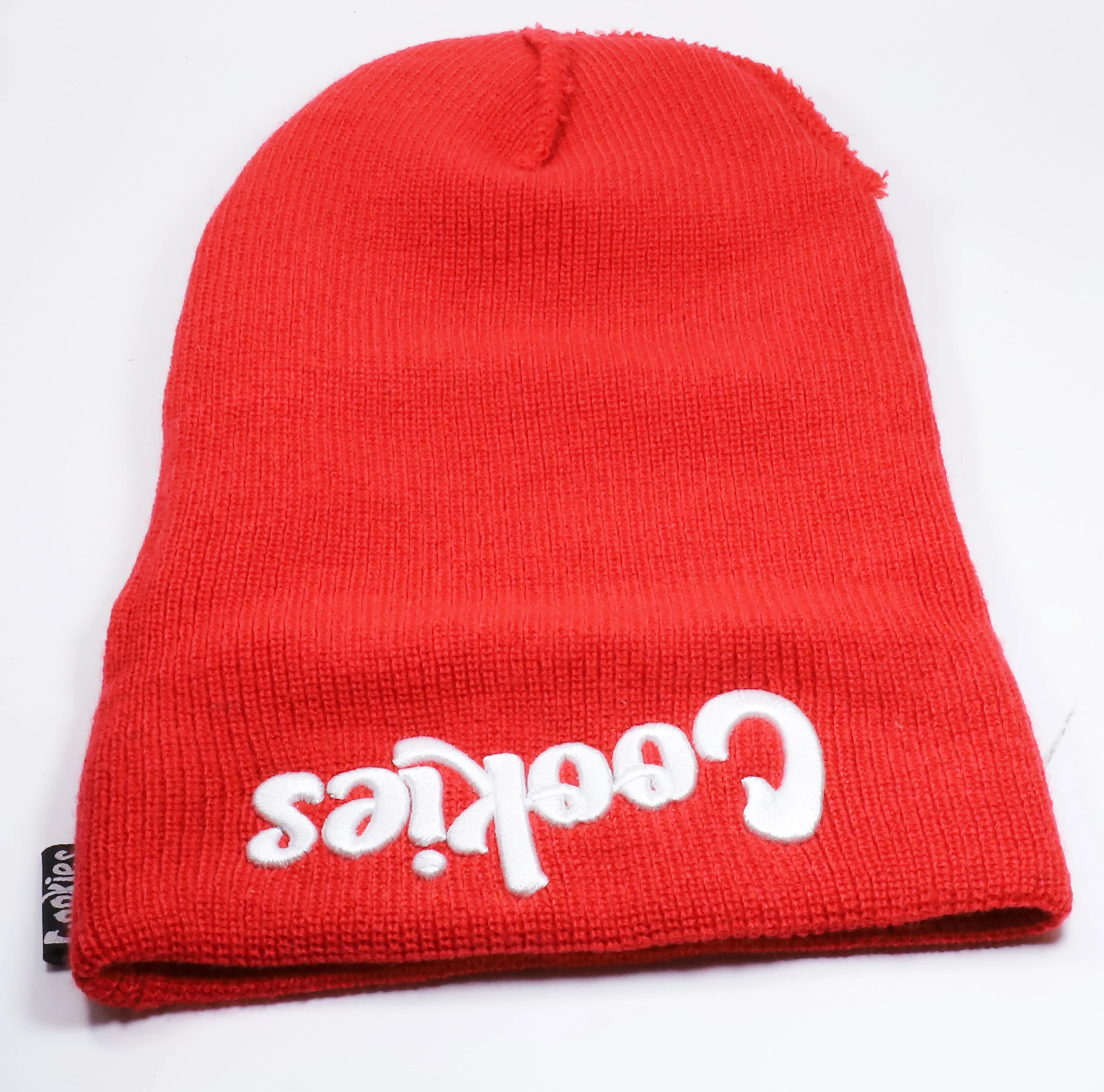 Custom High Quality Red Acrylic Beanie With Embroidery Logo Knit Beanie ...