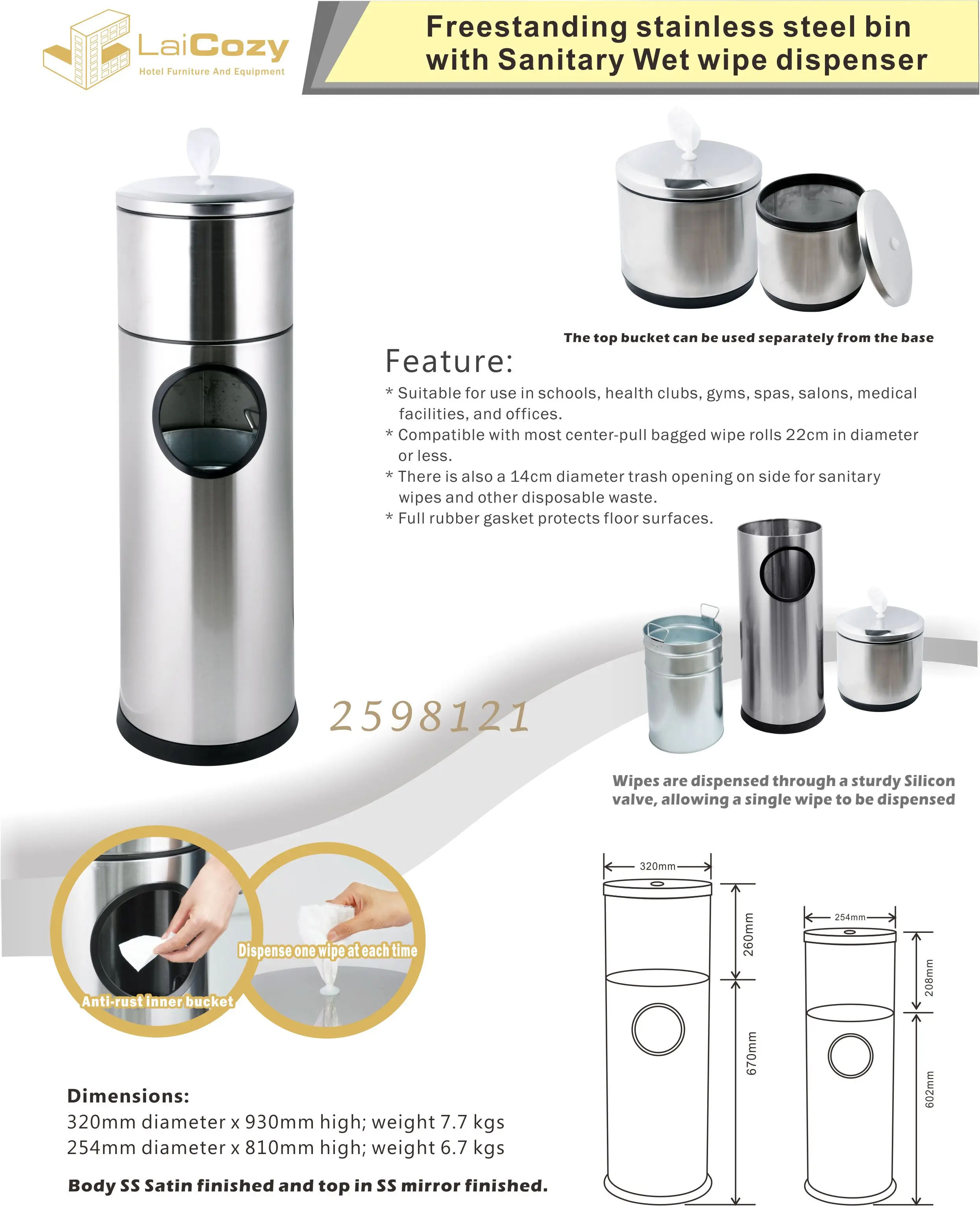 Factory Wholesale Stainless Steel Hotel Hospital Gym Hand Sanitizing ...