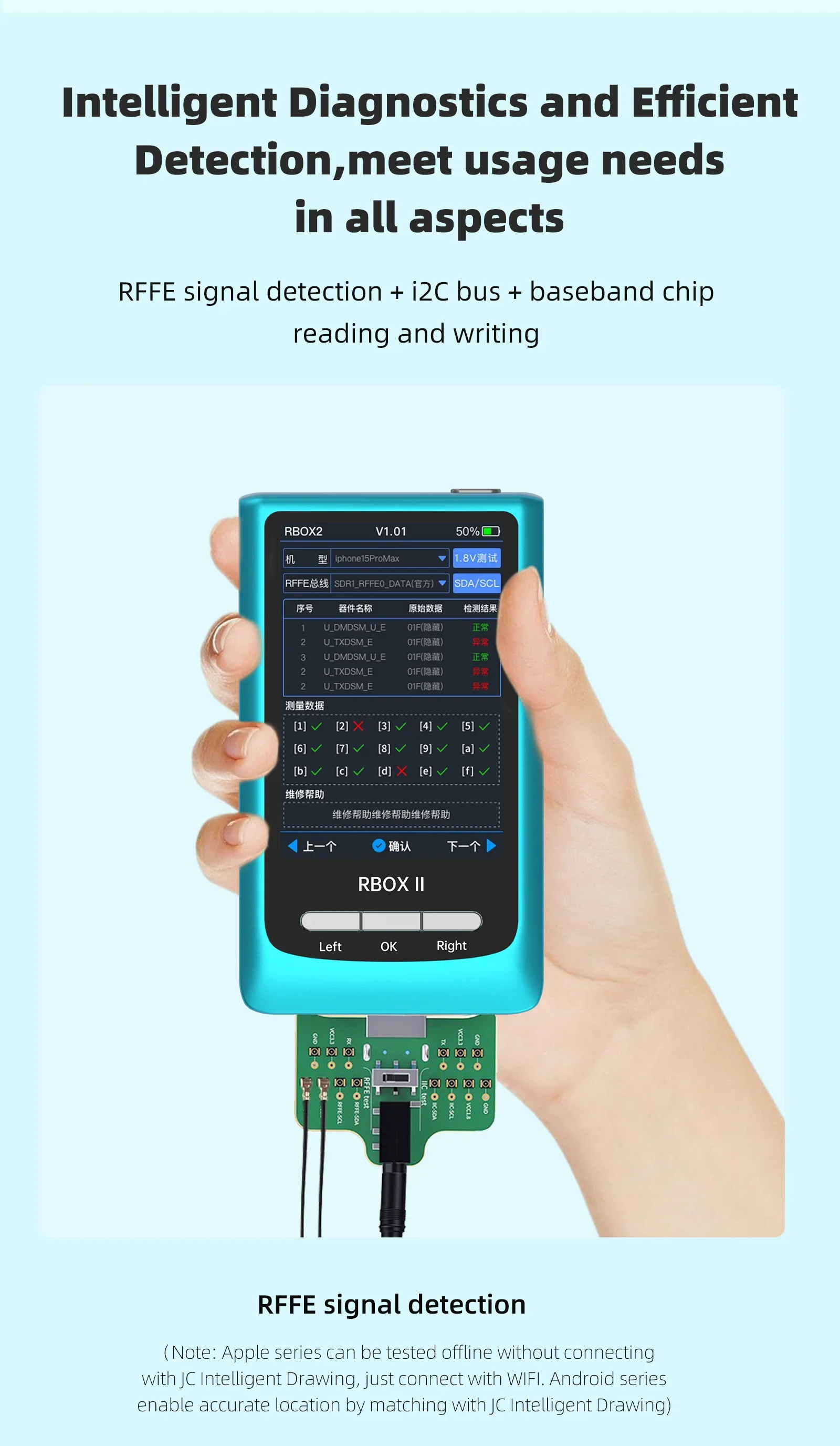 JCID RBOX II Mobile Phones Bus Analyzer Metal Tool Set for RFFE BUS ...
