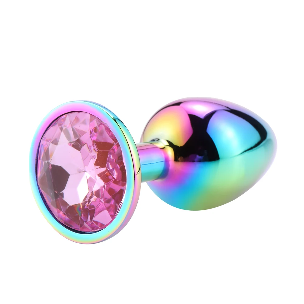 Runyu Erotic Toy Metal Small Plug Anal Sex Rainbow Jewel Butt Plug Toys For Adults Private Good