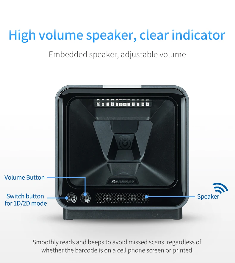 2024 New 2d Qr Code Barcode Scanner Desktop Wall Mount Hands Free ...
