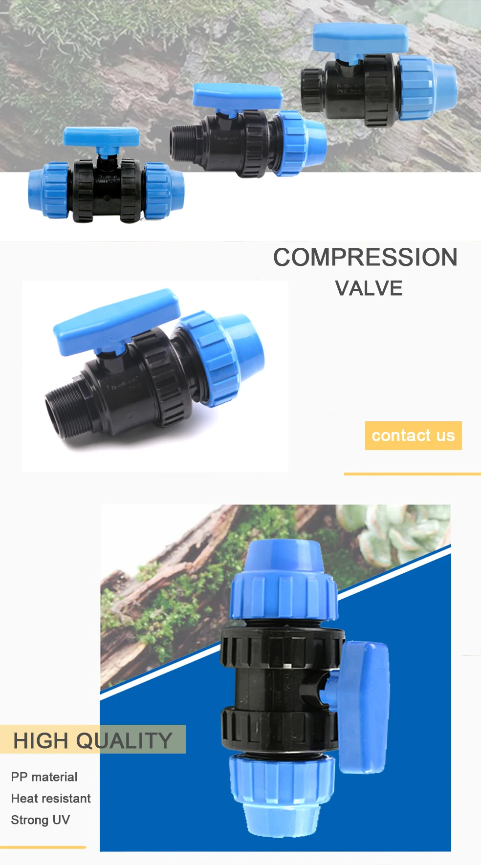PP Ball Valve PN16 LDPE HDPE Pipe - Drip Irrigation Solutions