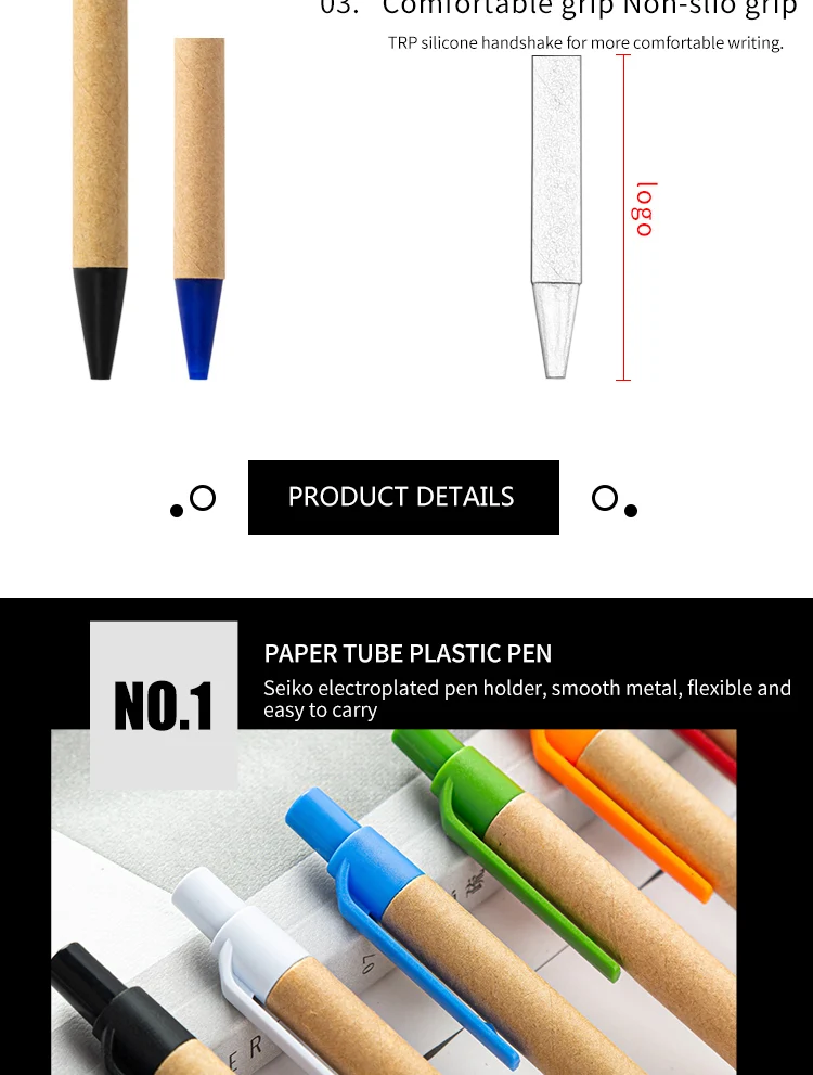 Promotional Custom Recycled Paper Ball Pen - Eco-friendly