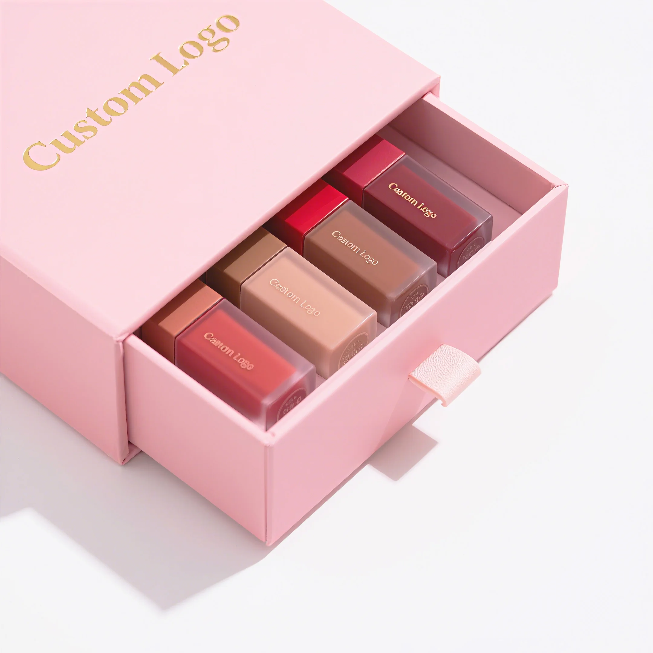 Eco Friendly Pull Out Slide Drawer Box Luxury Cosmetic Lipstick Set Box ...