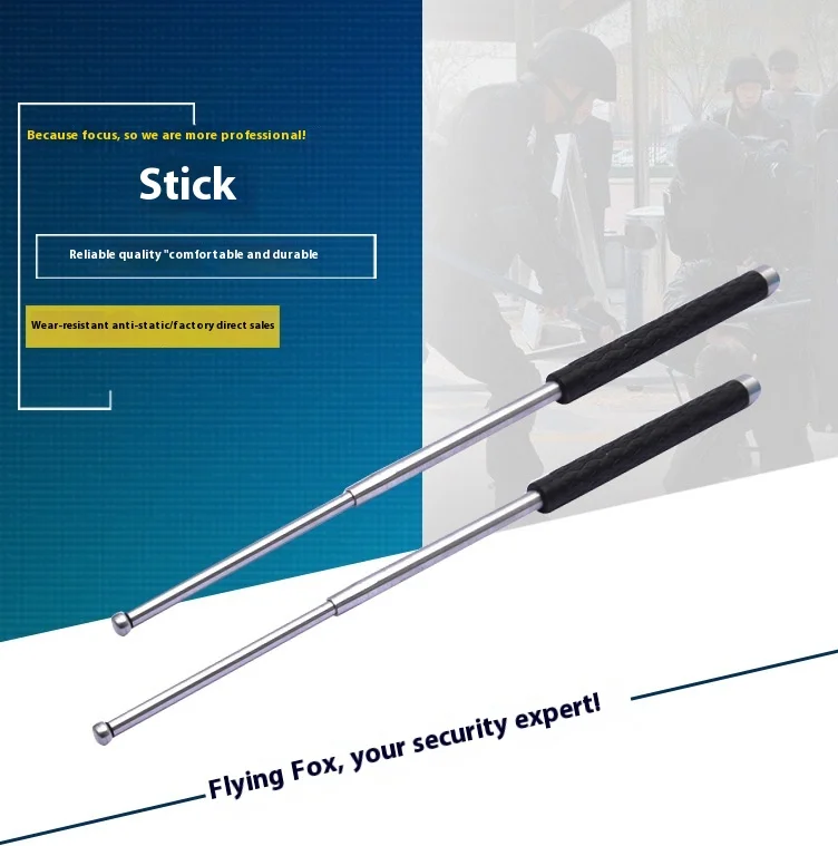 Three-Section Telescopic Swing Stick Car Survival Security Alloy ...