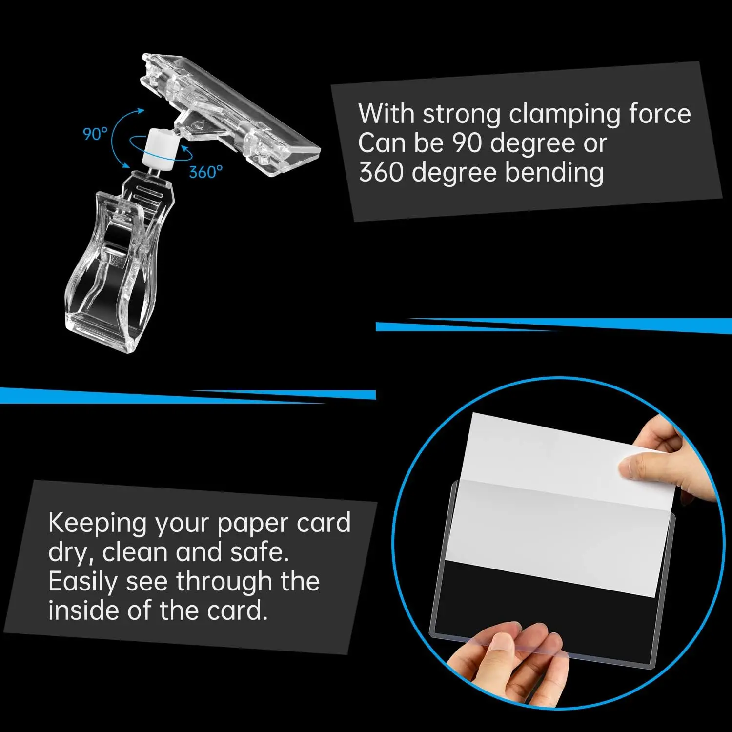 Double Sided Sign Clip Clear Retail Merchandising Signs Price Tags ...