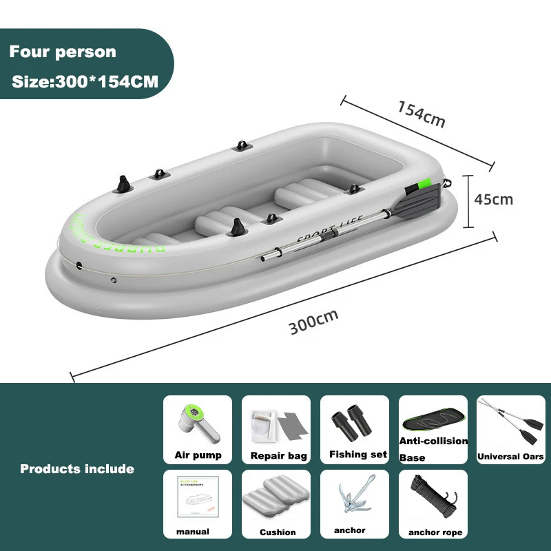 High Quality 1 2 3 4 Person Inflatable Kayak Fishing Boat Custom Pvc ...