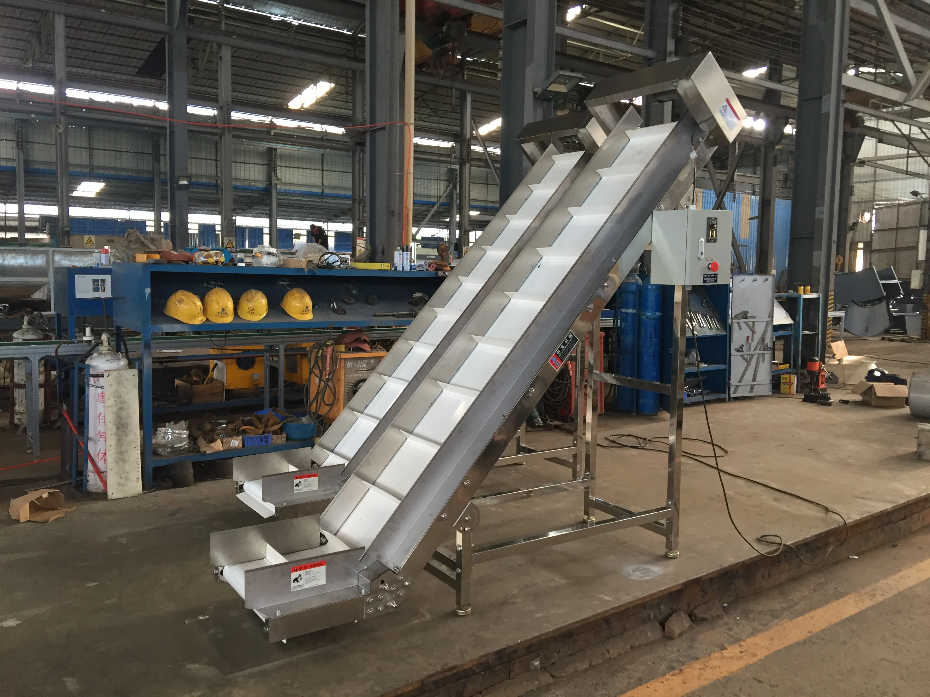 Z Type Incline Bucket Ramp Belt Conveyor for Grain Lifting