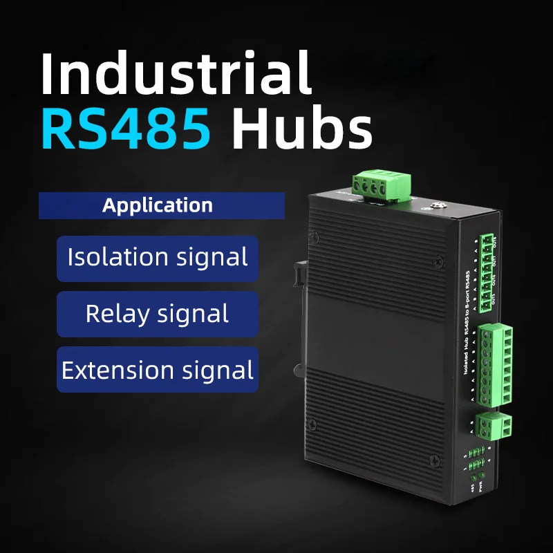 Industrial 1 In 4 Out RS-485 HUB Distributor Splitter High Speed Isolation Relay Extension Din ...
