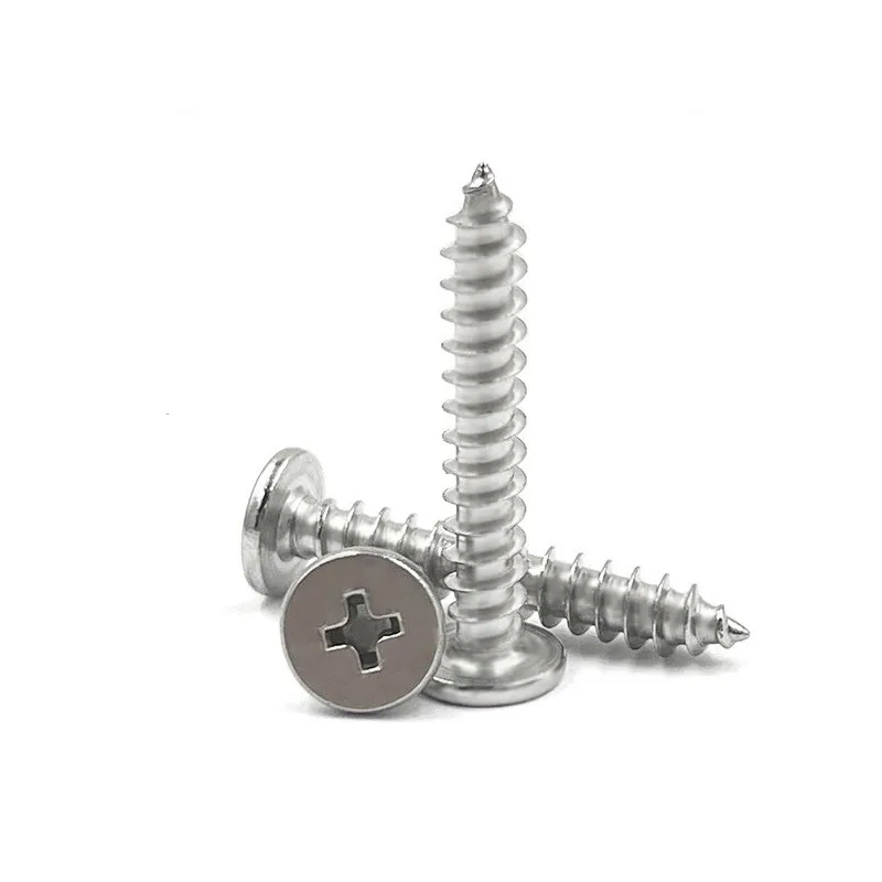 304 Stainless Steel Flat Head Cross Self-tapping Ca Screws Large Flat Head Self-tapping Cross ...