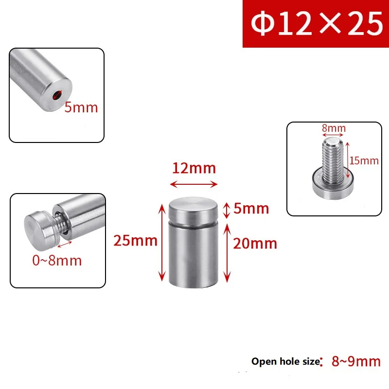 Standoff Screws for Wall Mount Acrylic Picture Frame Hardware
