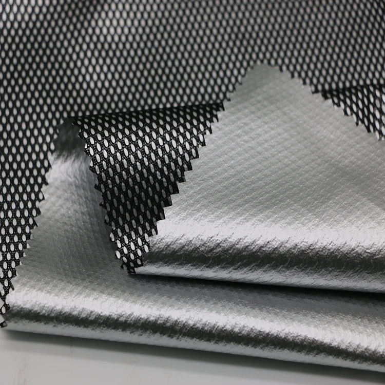Silver TPU Coated Polyester Mesh Lining Fabric for Outdoor Jackets ...