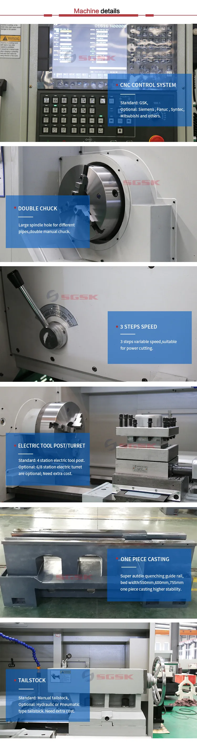 Heavy Duty Pipe Threading Lathe Cnc Qk1343 Qk1350 Qk1363 Automatic Pipe Thread Machine - Buy ...