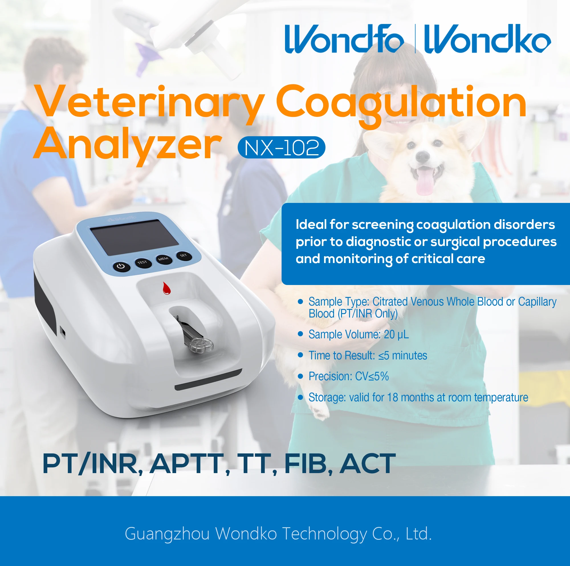 Veterinary Coagulation Analyzer Wondfo Act Reagent Test Kits Test Strip ...