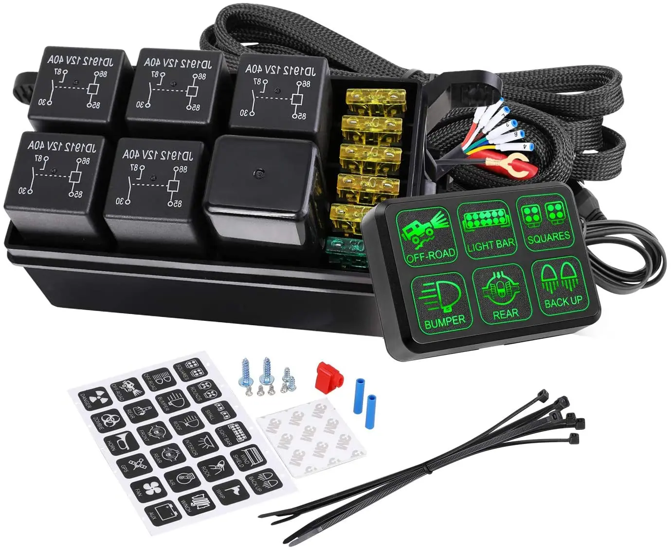Universal Circuit Control Box 6 Gang Switch Panel for Truck, ATV, UTV ...