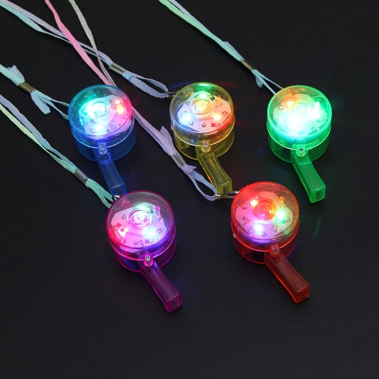 Factory Price Round Cheer Colored Led Party Whistle Led Glow In The ...