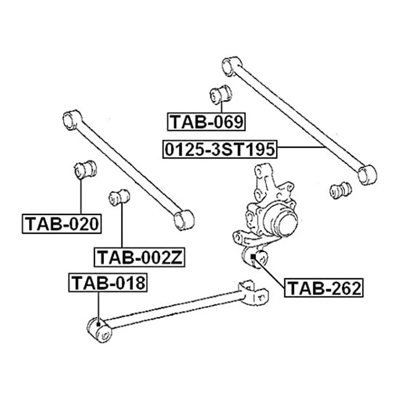 Rear Arm Knuckle Bushing Kit Rubber Suspension Control Arm Bushing ...