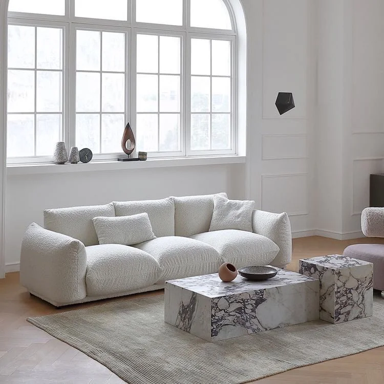 Bread Sofa Cream Wind Lamb Velvet Three Living Room Sofa - Buy Living ...