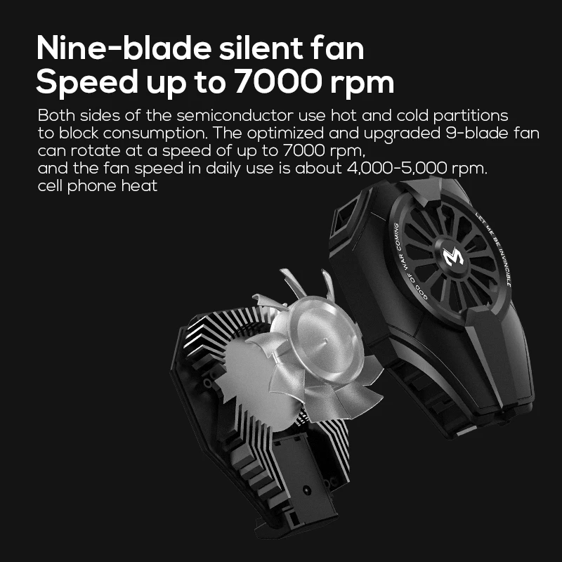 MEMO DL06 Mini Phone Cooler with RGB Lighting & Clip - Portable Cooling Fan