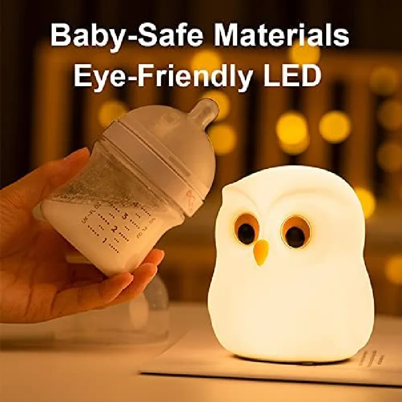 Modern Bedroom Touch Sensor Portable Owl Night Light Color-changing ...