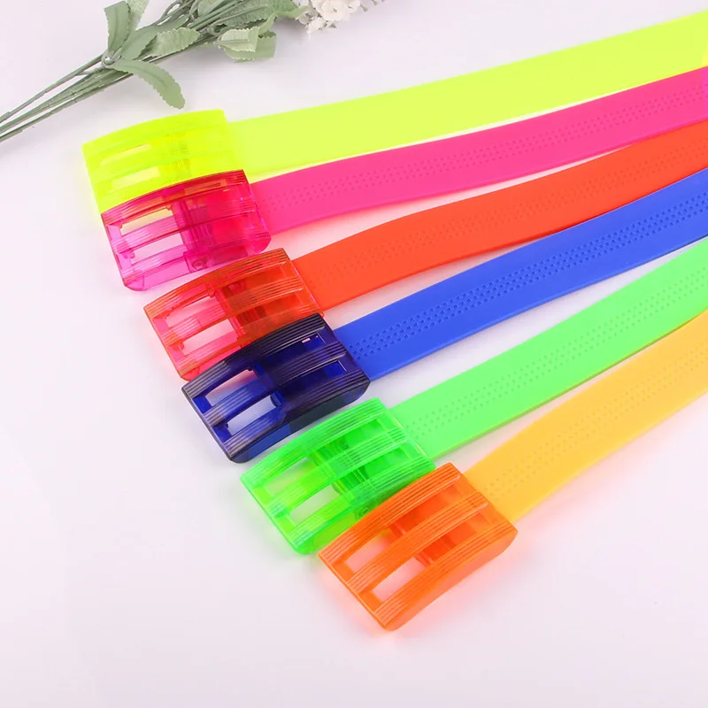 Fashion Candy Color Eco-friendly Plastic Belts Unisex Silicone Rubber ...