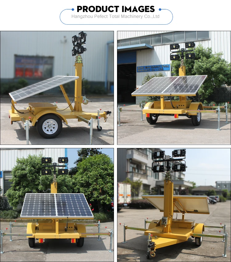 Solar Powered Towable Light Tower With 600w Solar Panel - Buy Towable ...