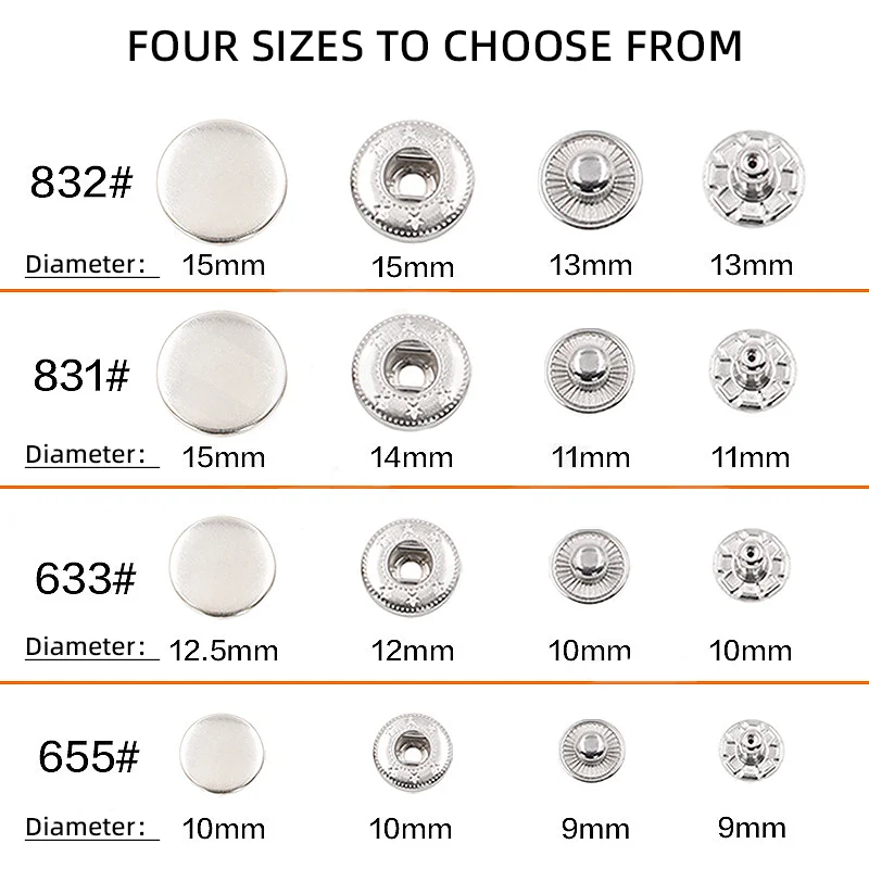 Factory Wholesale Snap Button Black Silver Gold Brass Round Metal ...