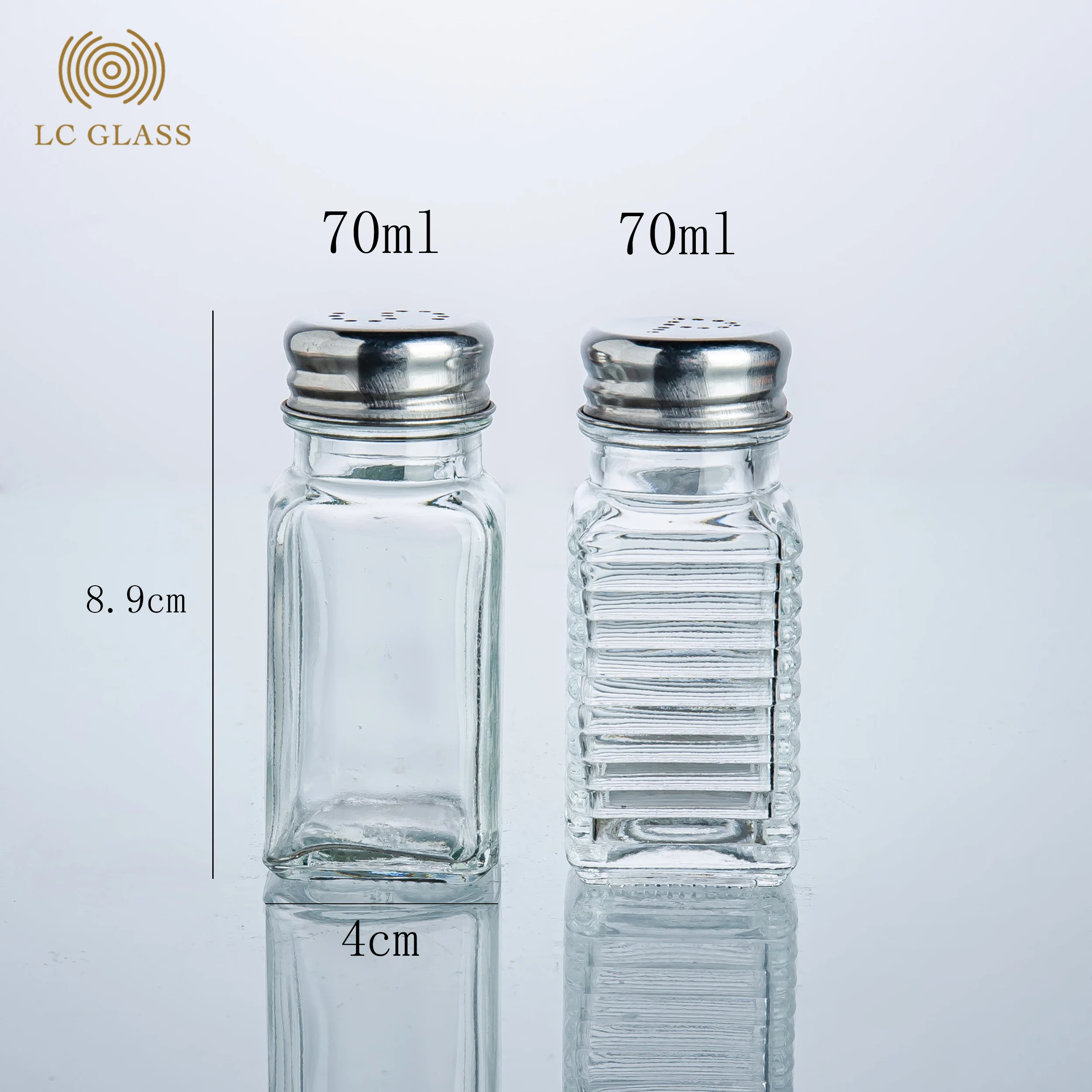 Square Glass Spice Containers 70ML Spice Jars Bottles, Square 70ML ...