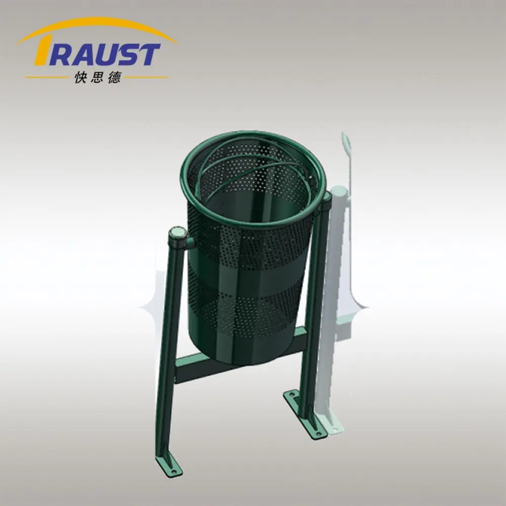 60l Stand Opening Pole Mounted Garbage Bins/pole Mounted Dustbin For ...