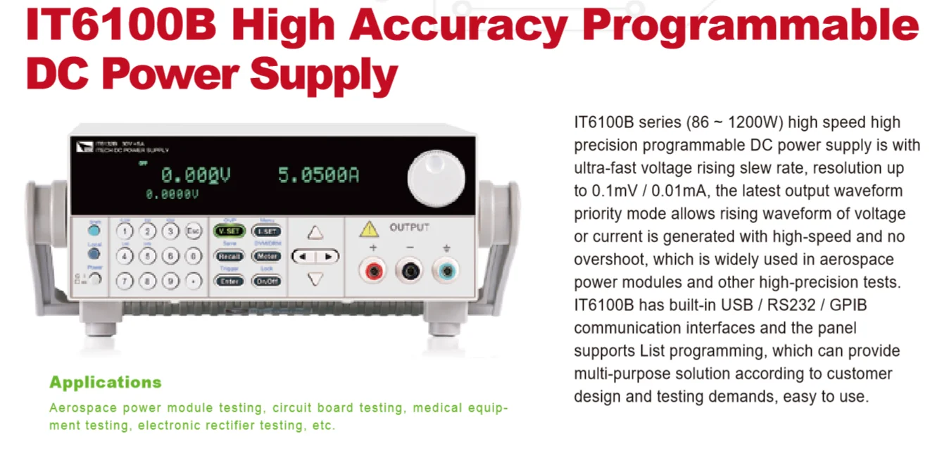 Itech It6100b Series It6162b It6164b It6122b 32v 3a 96w Digital Dc ...