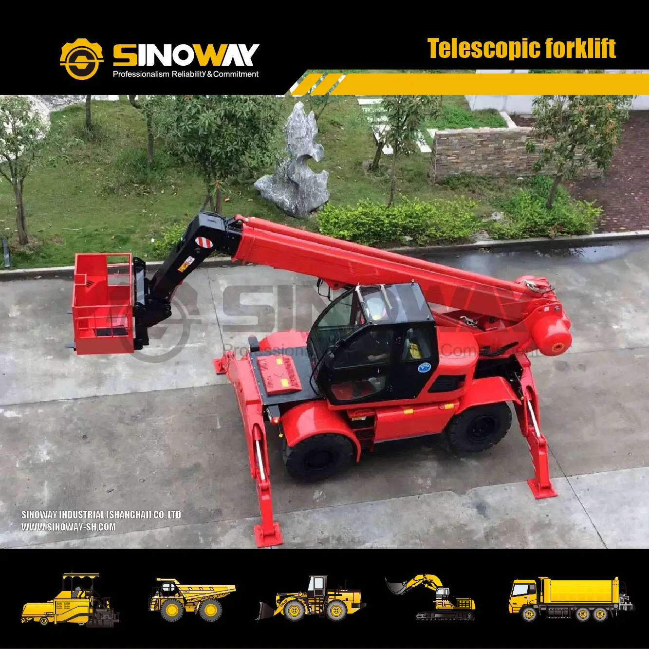 Good Performance 4 Ton Rotating Telehandler 15m Height Rotary ...