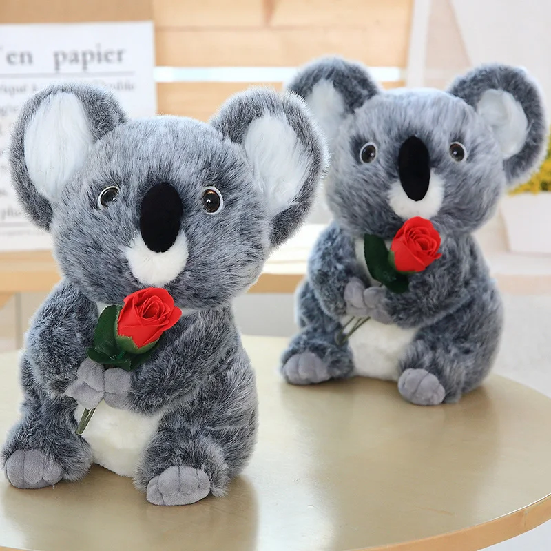 2020 New Soft Custom Cute Stuffed Koala Bear With Rose For Valentine's ...