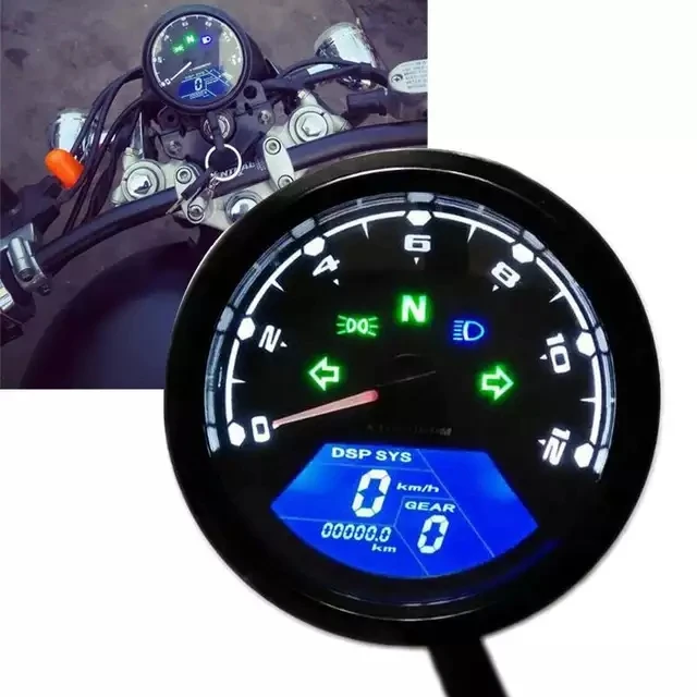 Waterproof Tachometer Gauge Motorcycle Odometer Dual Speed Lcd Screen ...