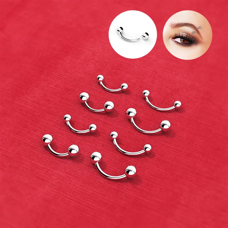 Hera Silver Jewelry 3mm Eyebrow Piercing Two Side Internal Thread ...