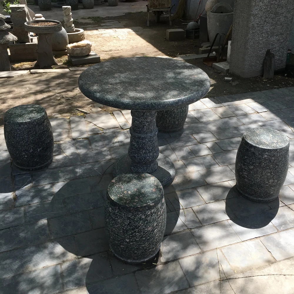 Landscaping Stone Marble or Granite Garden Table with Bench