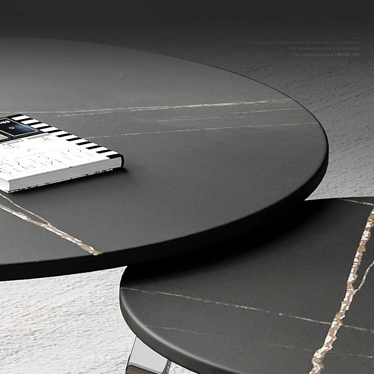 Italian Art Design Furniture Rock Plate Stone Stainless Steel Rotary ...