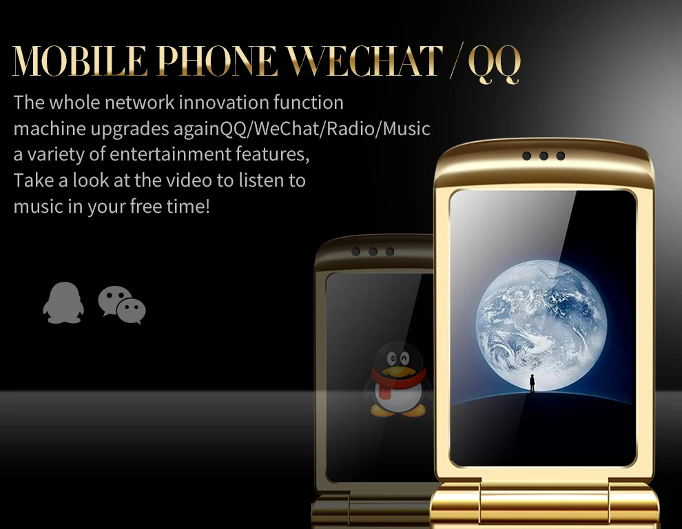 Ulcool V9 Luxury Clamshell Phone Mini Flip Cell Phone Metal Design With ...