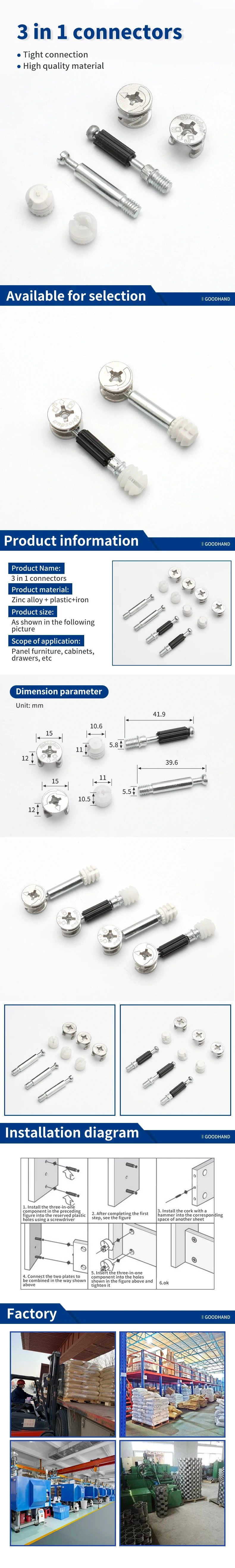 GH Wholesale Hardware Fastener - Invisible Cabinet Connectors