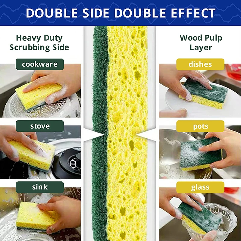 Durable Kitchen Dish Cleaning Reusable Washable Cellulose Sponge ...